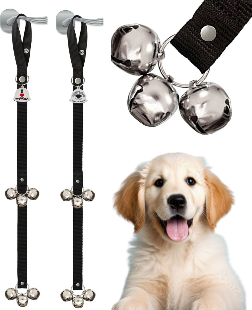 CALDWELL'S Potty Bells Original Dog Doorbell, Black, 2 count - Chewy.com