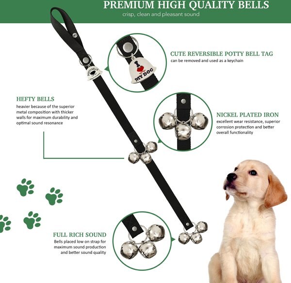 CALDWELL'S Potty Bells Original Dog Doorbell, Black, 2 count - Chewy.com