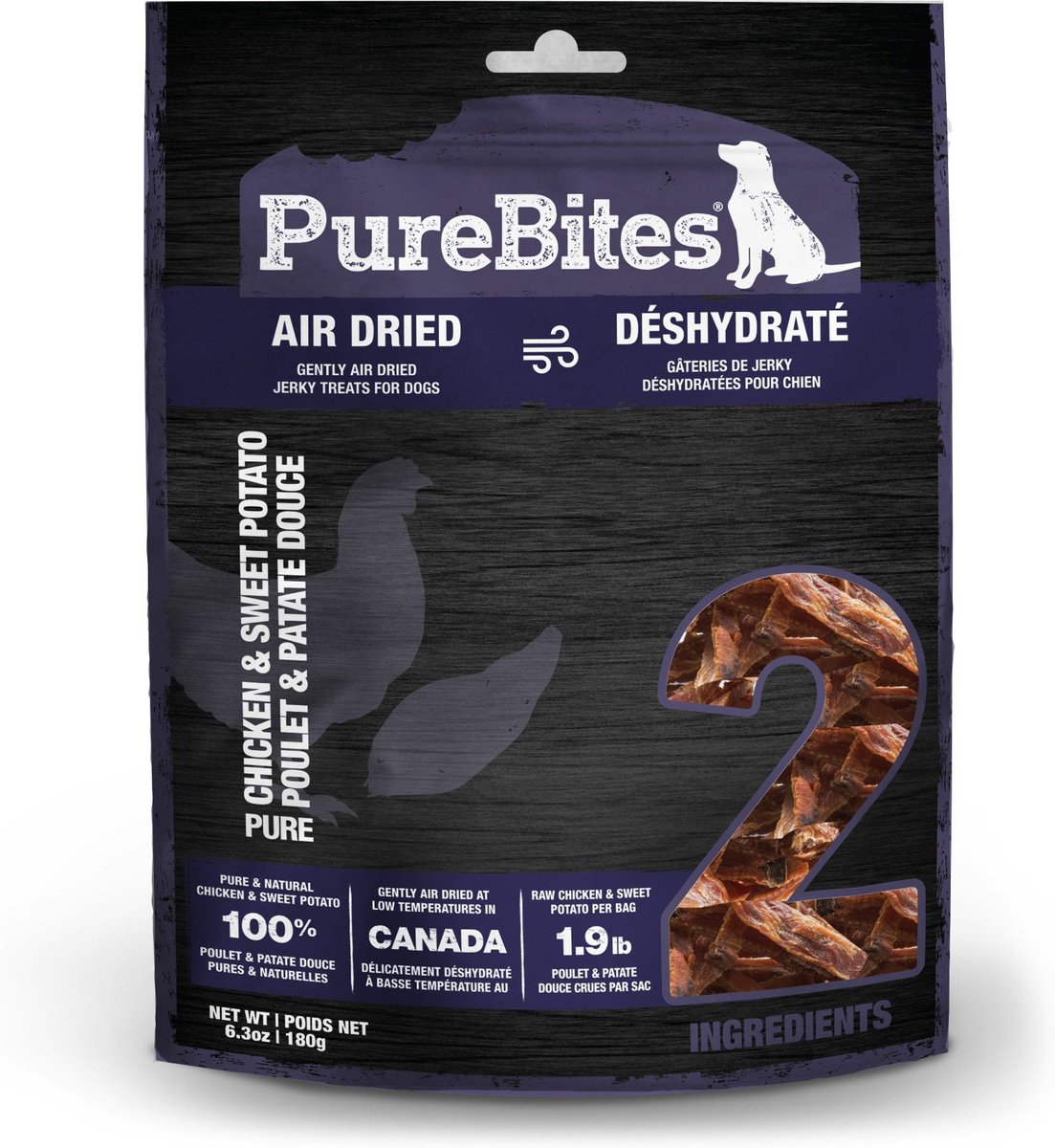 PUREBITES Chicken & Sweet Potato Jerky Gently Dried Dog Treats, 6.3-oz ...