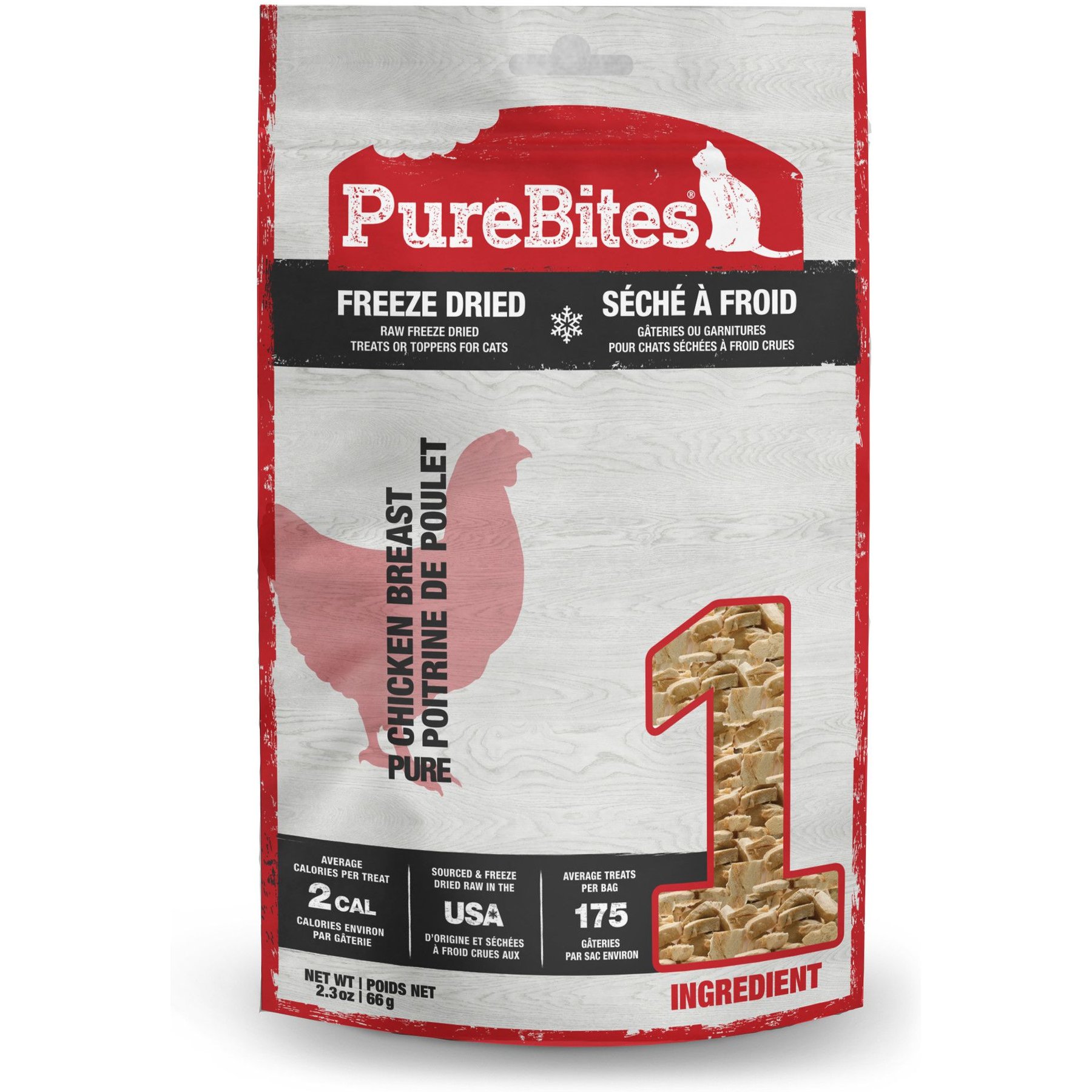 PUREBITES Chicken Breast Freeze-Dried Raw Cat Treats, 2.3-oz bag ...