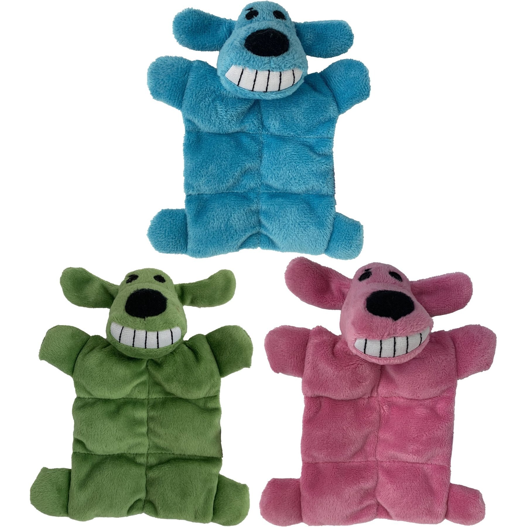 MULTIPET Minipet Loofa Squeaker Mat Plush Dog Toy, Assorted, 6-in ...