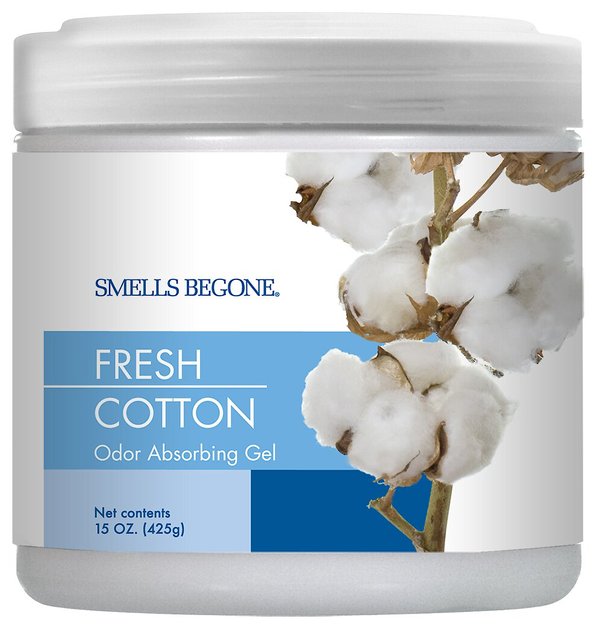 SMELLS BEGONE Fresh Cotton Odor Absorbing Solid Gel, 15-oz jar - Chewy.com