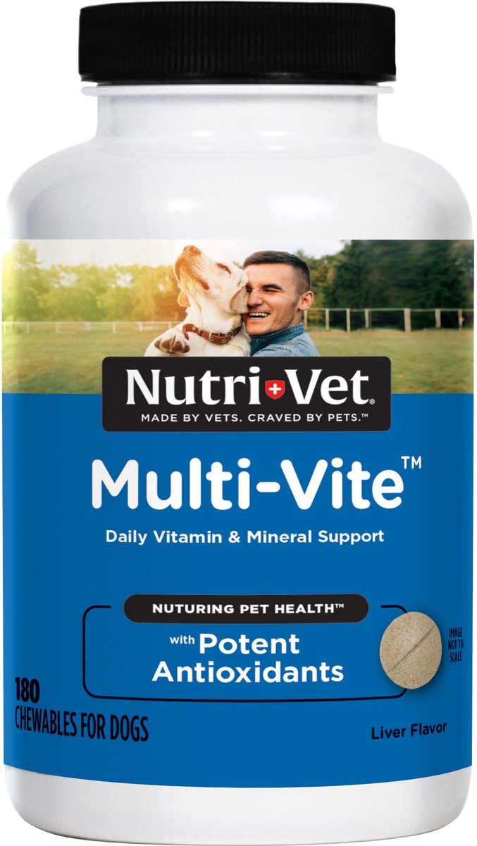 NUTRI-VET Multi-Vite Chewable Tablets Multivitamin for Dogs, 180 count ...