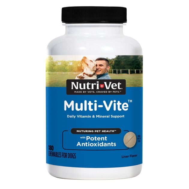 NUTRI-VET Multi-Vite Chewable Tablets Multivitamin for Dogs, 180 count ...