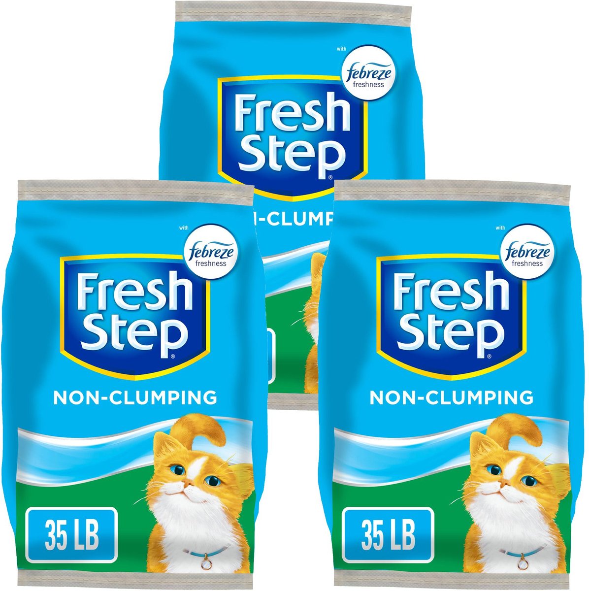 FRESH STEP Premium Scented Non-Clumping Cat Litter, 35-lb bag, bundle ...