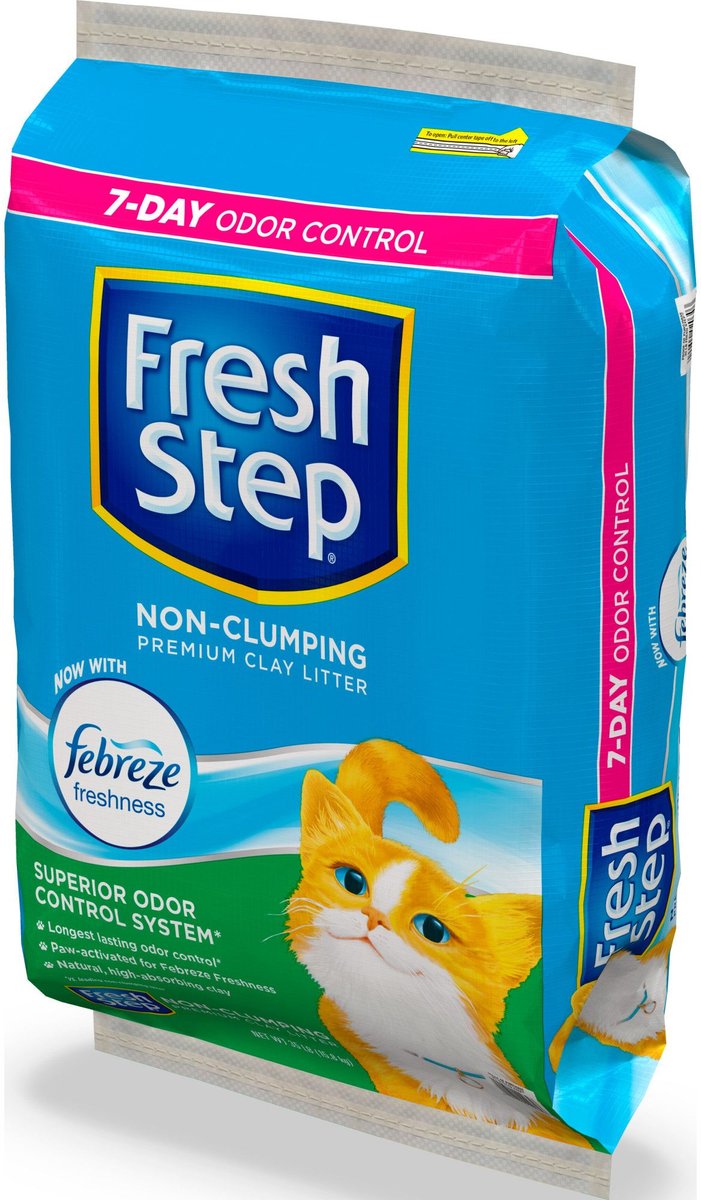 FRESH STEP Premium Scented Non-Clumping Cat Litter, 35-lb bag, bundle ...