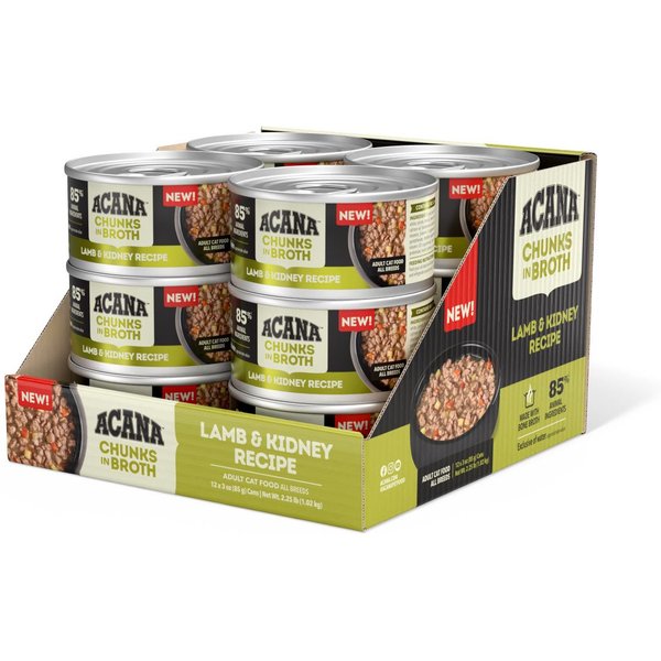 ACANA Lamb & Kidney Recipe Grain-Free Chunks in Broth Wet Canned Cat ...