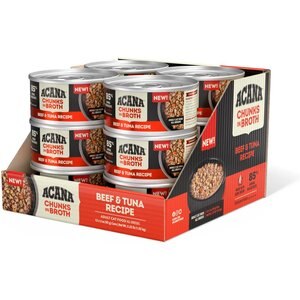 ACANA Beef & Tuna Recipe Grain-Free Chunks in Broth Wet Canned Cat Food ...