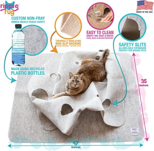 SNUGGLYCAT Ripple Rug Cat Activity Play Mat, Oatmeal White - Chewy.com