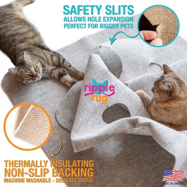 SNUGGLYCAT Ripple Rug Cat Activity Play Mat, Oatmeal White - Chewy.com