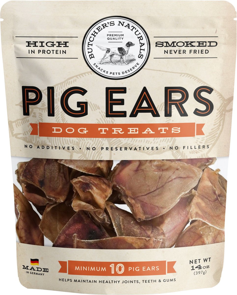 BUTCHER'S NATURALS Dry Pig Ears Dog Treats, 14-oz bag - Chewy.com