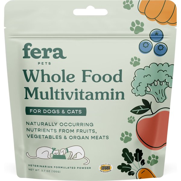 FERA PETS Whole Food Multivitamin Powder Topper for Dogs & Cats, 60-tsp ...