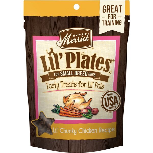 MERRICK Lil' Plates Lil' Chunky Chicken Recipe Grain-Free Dog Treats, 6 ...