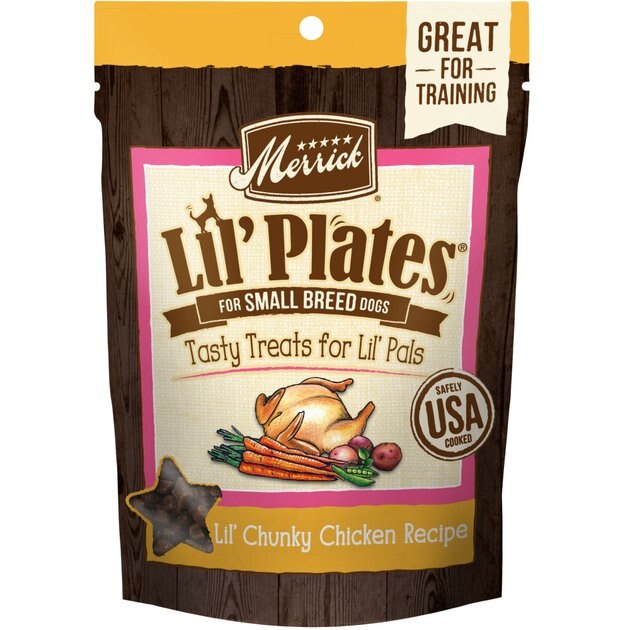 MERRICK Lil' Plates Lil' Chunky Chicken Recipe Grain-Free Dog Treats, 6 ...