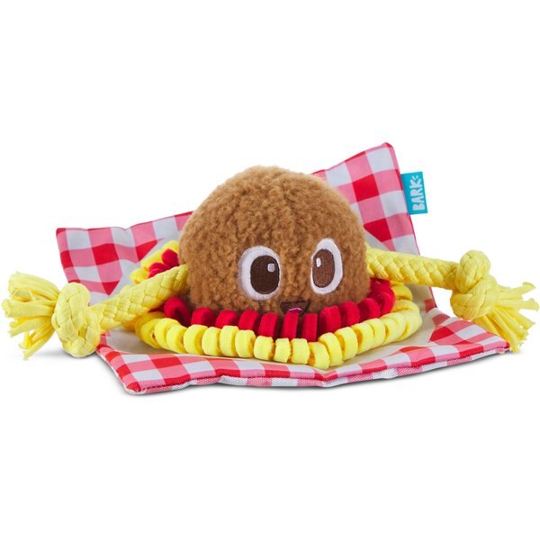 PLAYOLOGY All Natural Peanut Butter Scented Plush Squeaky Bone Dog Toy ...