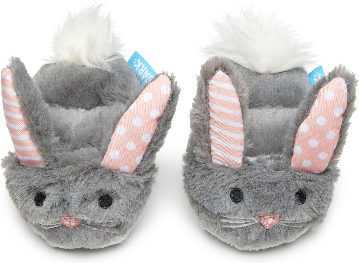 BARK Itty & Bitty The Bunny Slippers 2-in-1 Squeaky Plush Dog Toy ...