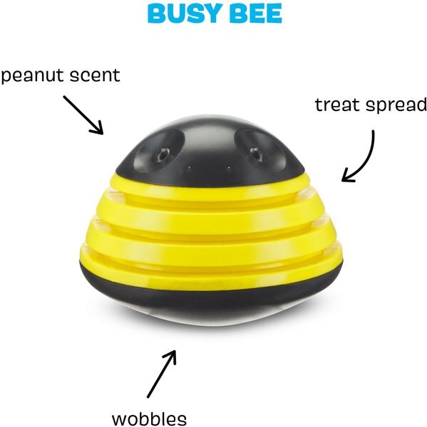 BARK Super Chewer Busy Bee Treat Spreading Tough Squeaky Dog Chew Toy ...