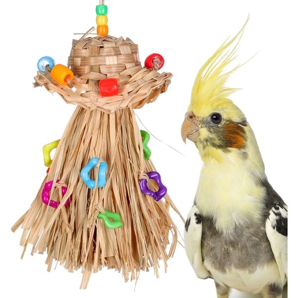 SUPER BIRD CREATIONS Straw Hat Preener Bird Toy - Chewy.com