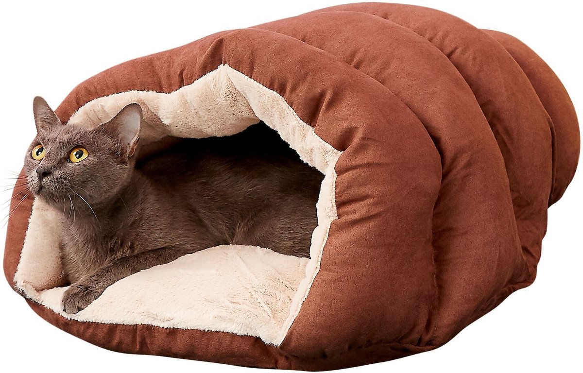 ETHICAL PET Sleep Zone Cuddle Cave Cat & Dog Bed, 22-in, Chocolate ...