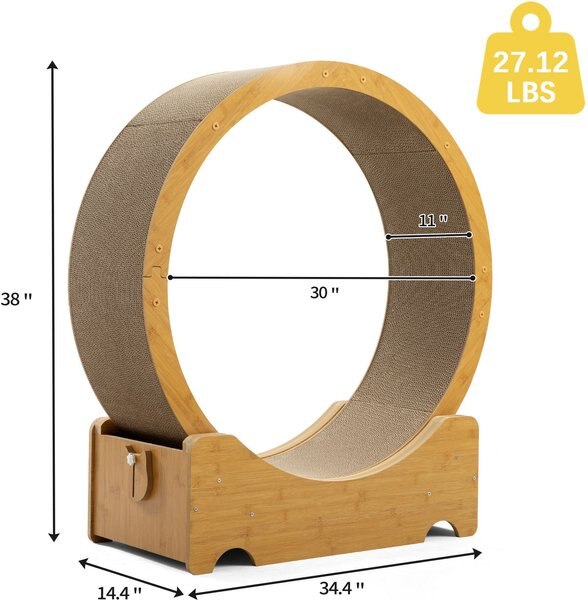 COZIWOW Indoor Burly Wood Cat Exercise Wheel Toy, Brown - Chewy.com