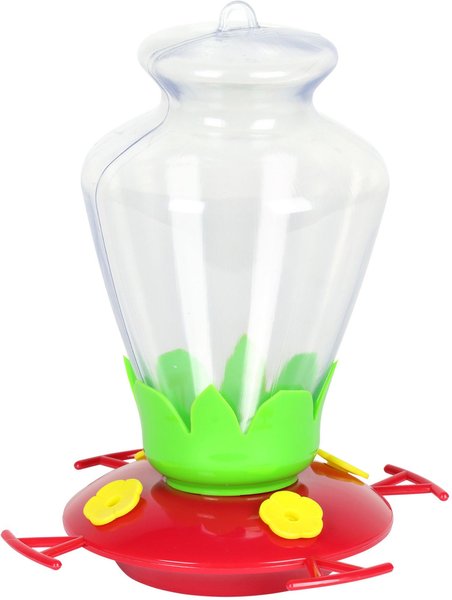 EXHART Hanging Green Grass Detail, Classic Red Base with Yellow Flowers ...