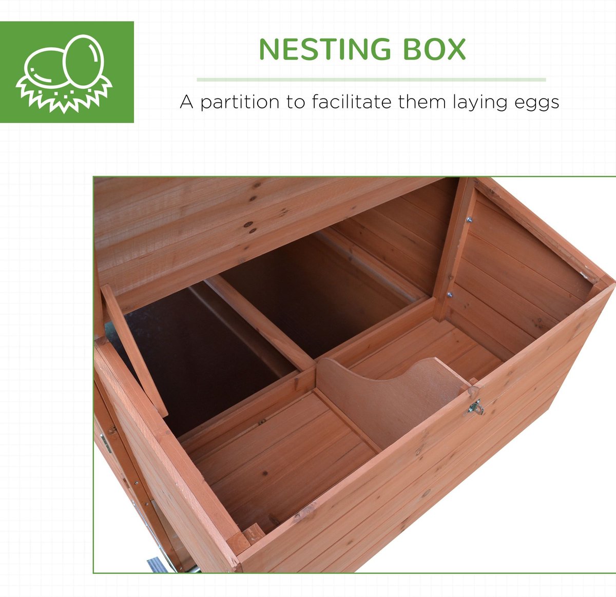 PAWHUT Outdoor Back Yard Portable Cage House Wooden with Wheels ...