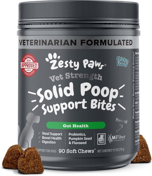 ZESTY PAWS Vet Strength Solid Poop Support Bites Chicken Flavored Soft ...