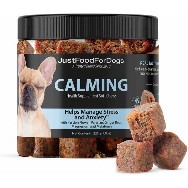 JUSTFOODFORDOGS Calming Support Stress & Anxiety, Melatonin, Relaxation ...