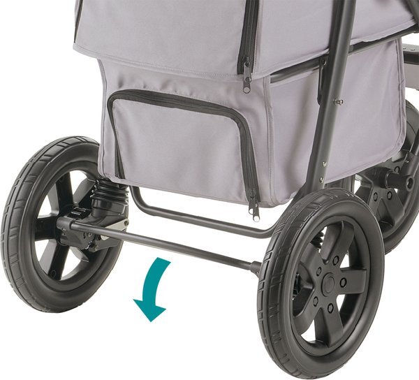 RICHELL Easy Collapsible Jogging Dog & Cat Stroller, Gray - Chewy.com