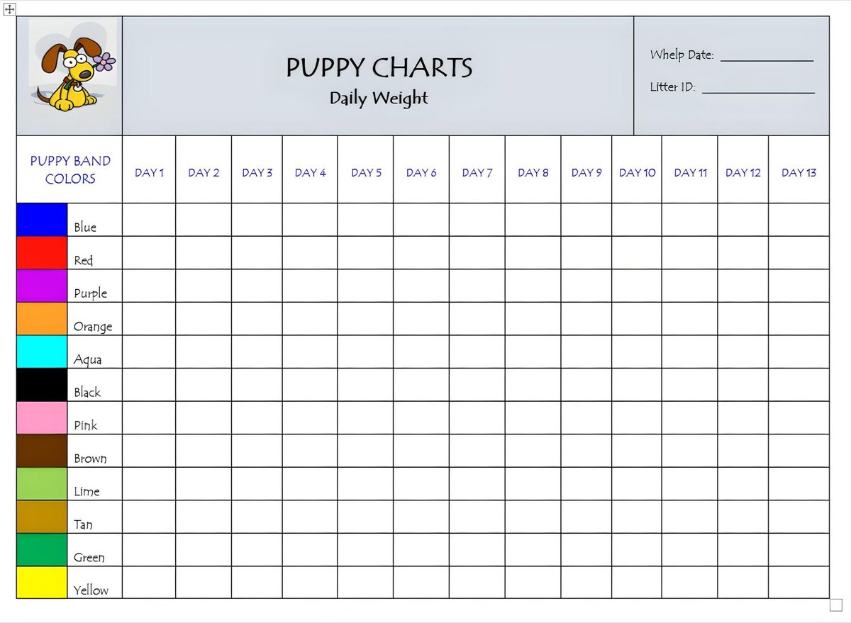 PUPPIES IN BLOOM Color Coordinated Breeder Record Keeping Charts ...