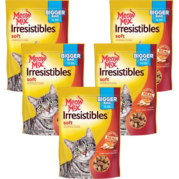 MEOW MIX Irresistibles White Meat Chicken Soft & Chewy Cat Treats, 12 ...