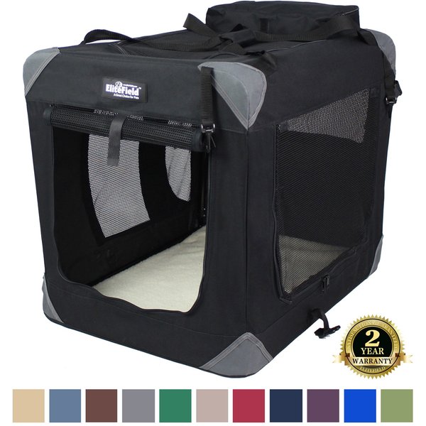 PRECISION PET PRODUCTS 4-Door Collapsible Soft-Sided Dog Crate, 24 inch ...