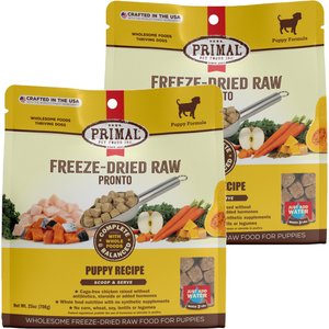 PRIMAL Raw Pronto Puppy Recipe Dog Freeze-Dried Food, 25-oz bag, bundle ...