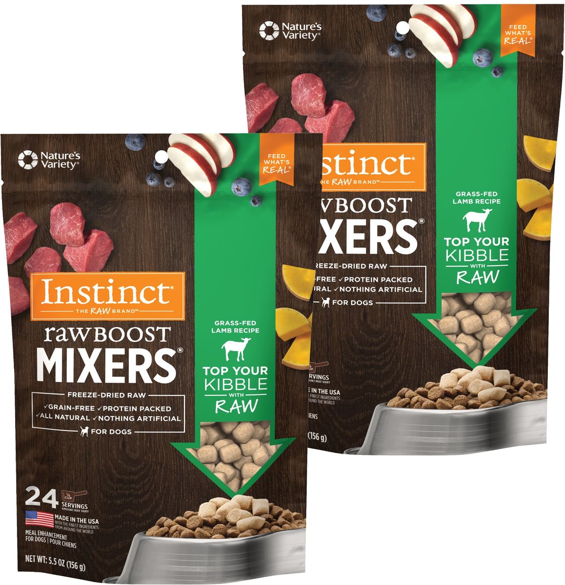 INSTINCT Raw Boost Mixers Lamb Recipe Grain-Free Freeze-Dried Dog Food ...