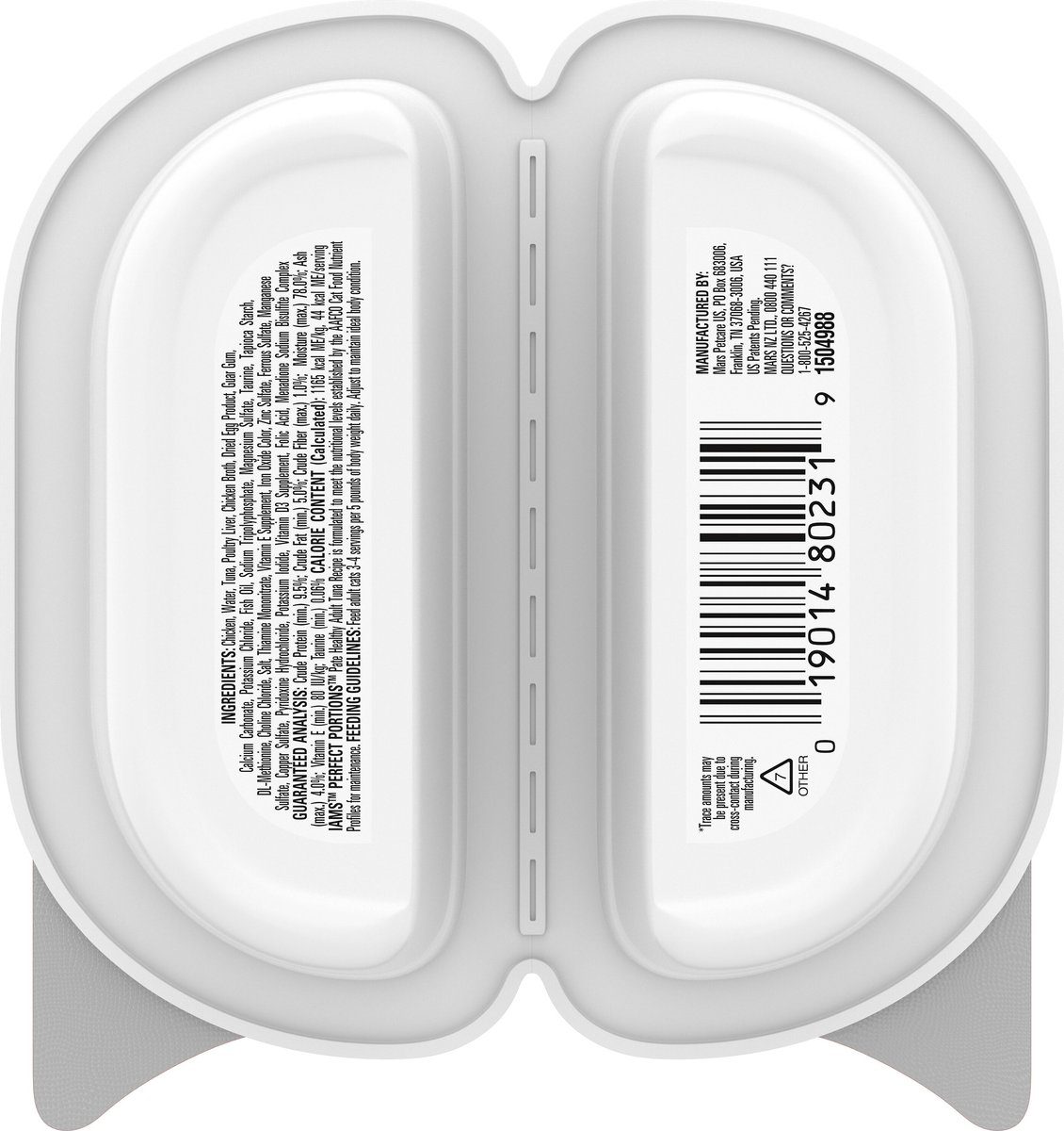 IAMS Perfect Portions Healthy Adult Tuna Recipe Pate Grain-Free Wet Cat ...