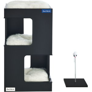 SAM'S PETS Escher 23.5-in Faux Fur Cat Tree & Condo, Black - Chewy.com