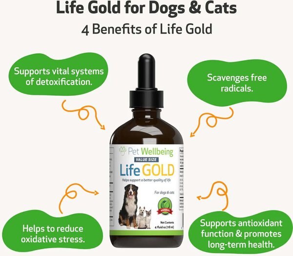 PET WELLBEING Life GOLD Bacon Flavored Liquid Immune Supplement for ...