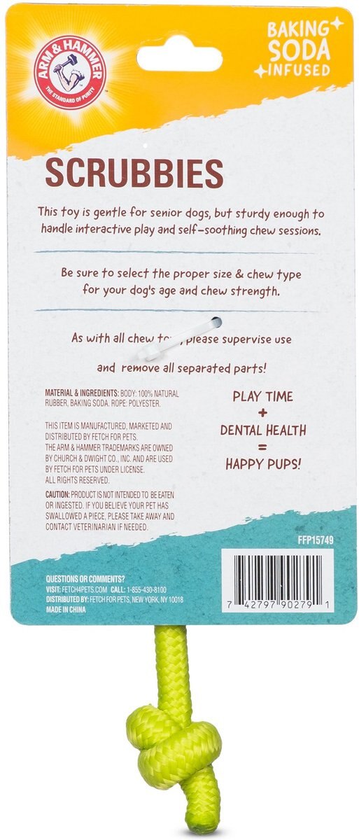 ARM & HAMMER PRODUCTS Scrubbies Moderate Senior Treat N' Tug Dental Dog ...