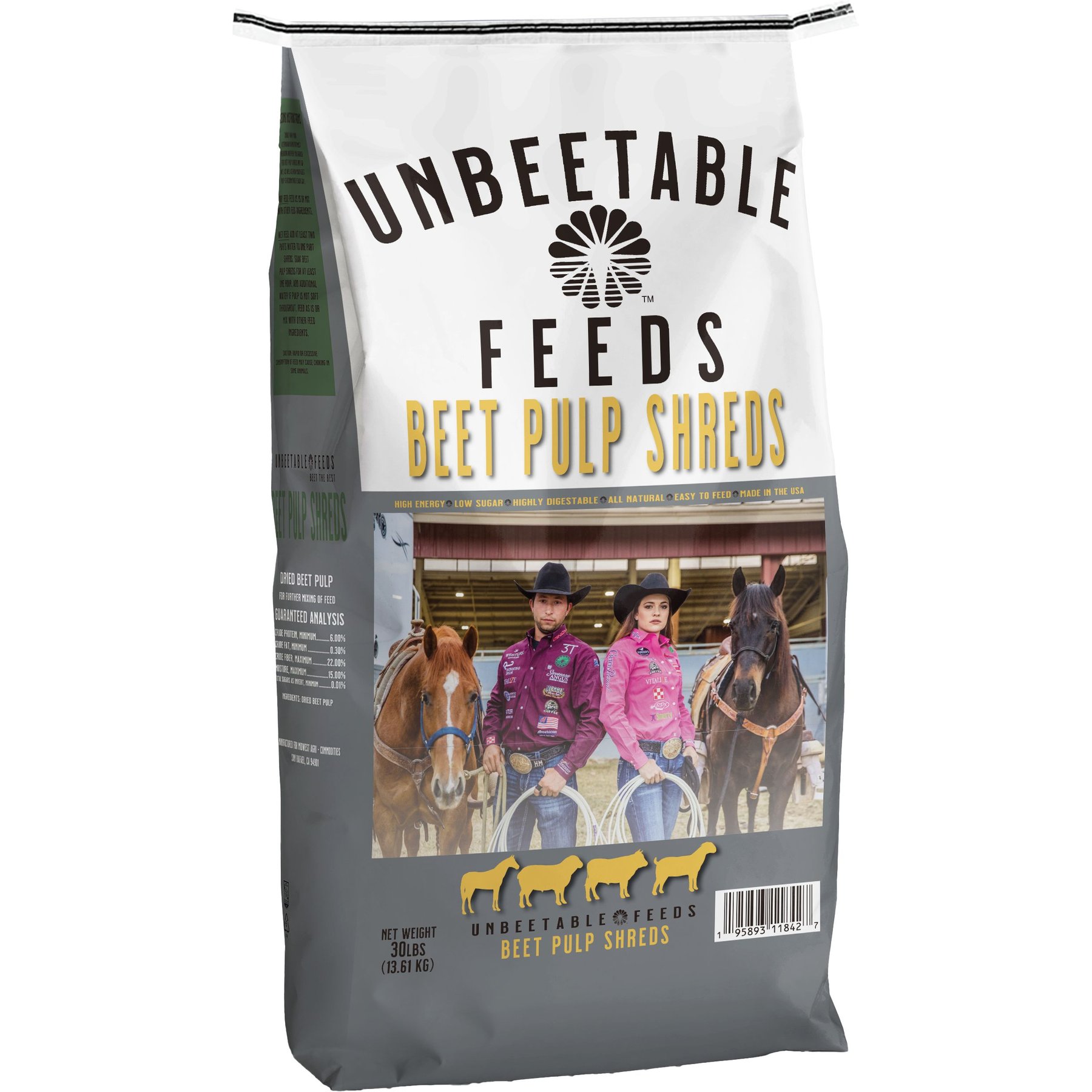 UNBEETABLE FEEDS Beet Pulp Low Sugar Shreds Horse Feed, 30-lb bag ...