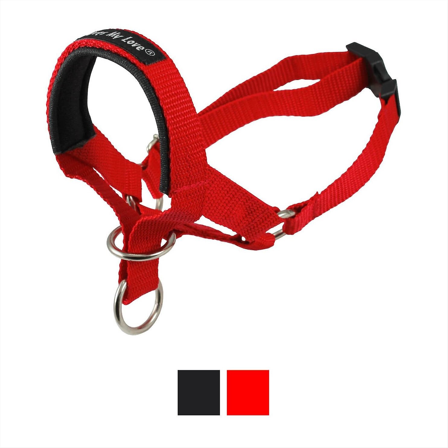 DOGS MY LOVE Nylon Dog Headcollar, Red, Medium: 15 to 19.5-in neck, 3/4 ...