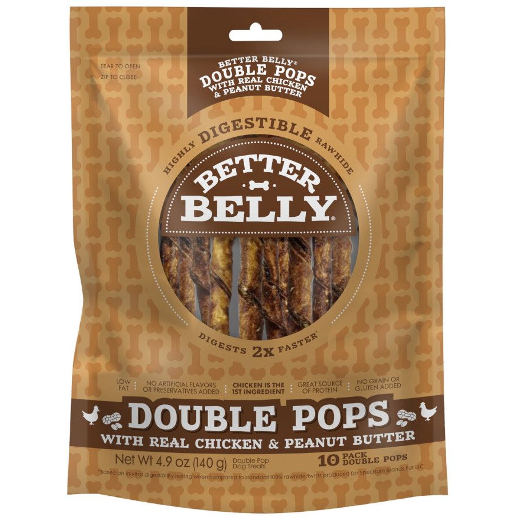 BETTER BELLY Double Pops with Real Chicken & Peanut Butter Grain-Free ...