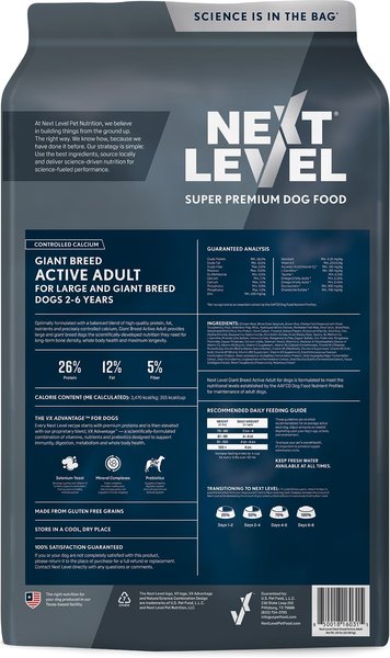 NEXT LEVEL SUPER PREMIUM PET FOOD Active Adult Gluten-Free Chicken Dry ...