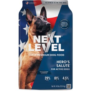 NEXT LEVEL SUPER PREMIUM PET FOOD Hero's Salute Active Adult Gluten ...