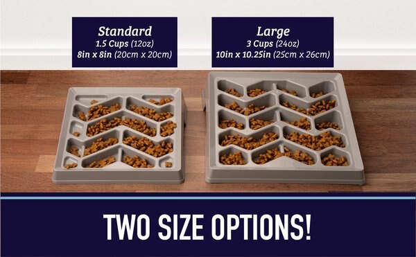 LEASH BOSS Flat Face Slow Feeder Dog Bowl, Large, Gray - Chewy.com