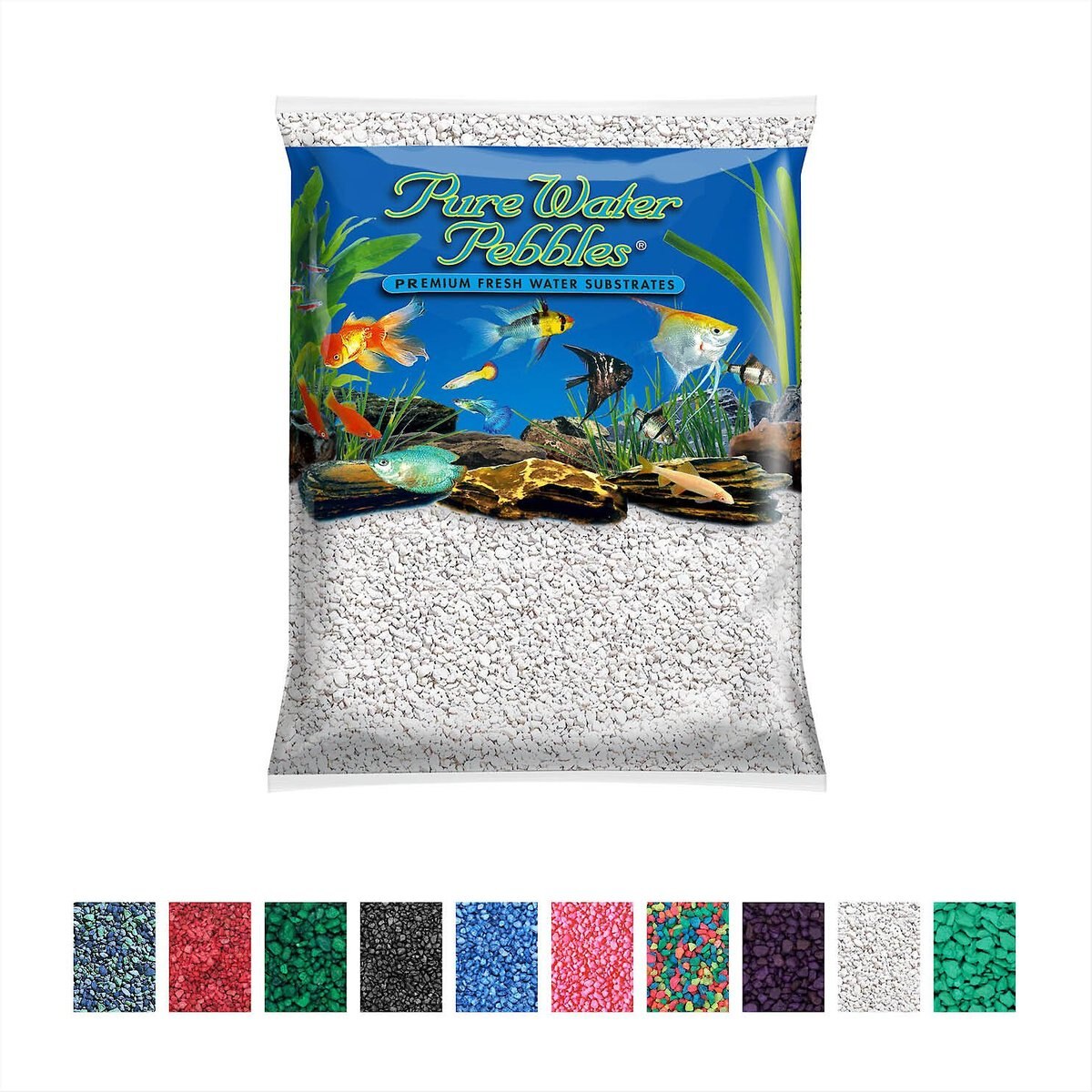 PURE WATER PEBBLES Coated Aquarium Gravel, Snow White, 5-lb bag - Chewy.com