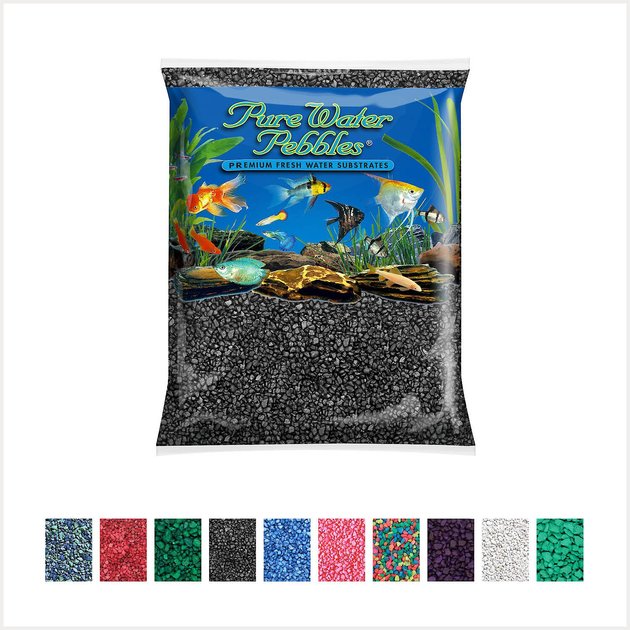 PURE WATER PEBBLES Coated Aquarium Gravel, Jet Black, 5-lb bag - Chewy.com