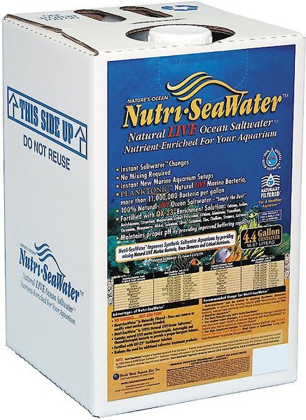 NATURE'S OCEAN Nutri-SeaWater Natural Live Ocean Aquarium Saltwater, 4. ...