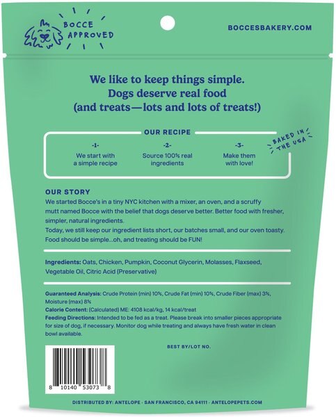 BOCCE'S BAKERY Snowman Snacks Chicken & Pumpkin Limited Ingredient Soft ...