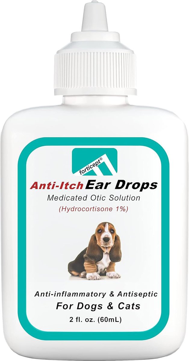 FORTICEPT Anti-Itch Ear Infection Treatment Drops for Dogs & Cats, 2-fl ...