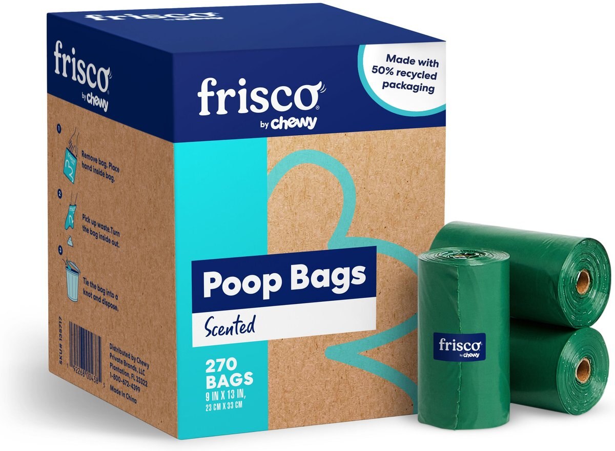FRISCO Refill Dog Poop Bags Made With 50% Recycled Packaging, Scented ...